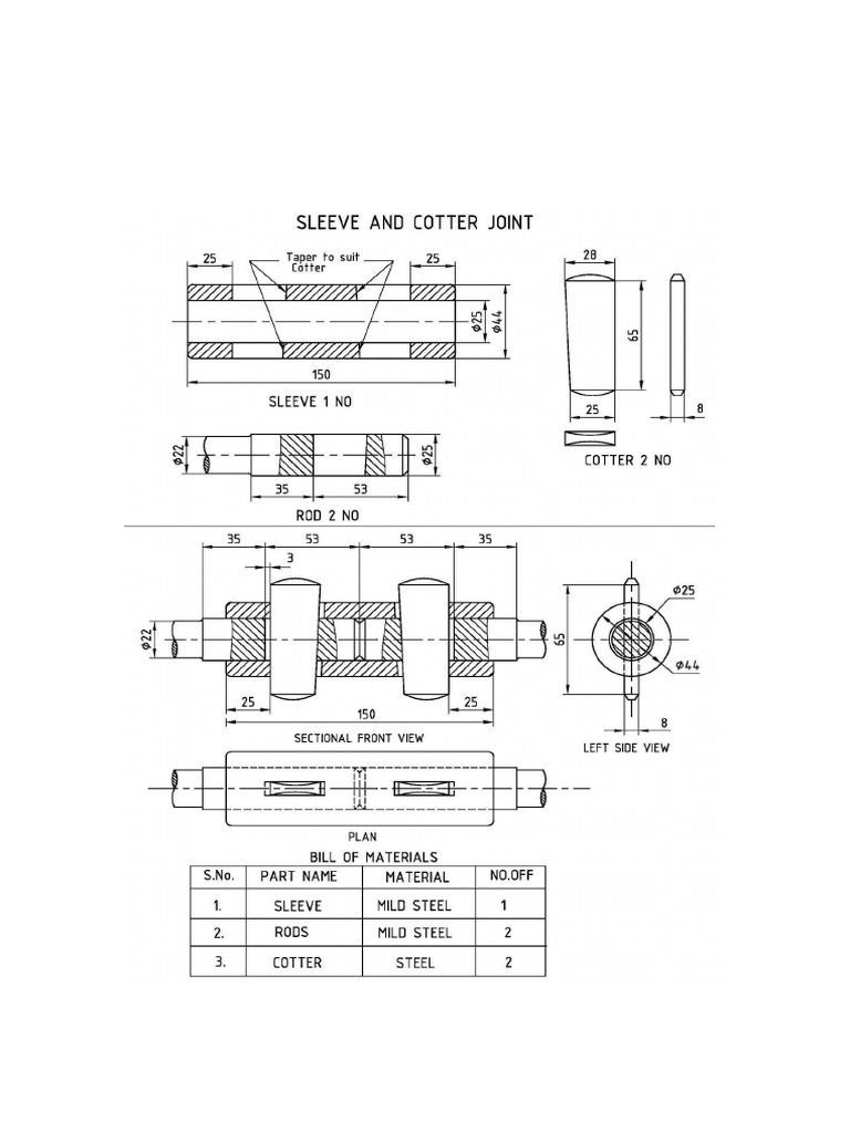 CA1-Sleeve and Cotter Joint-QP | PDF