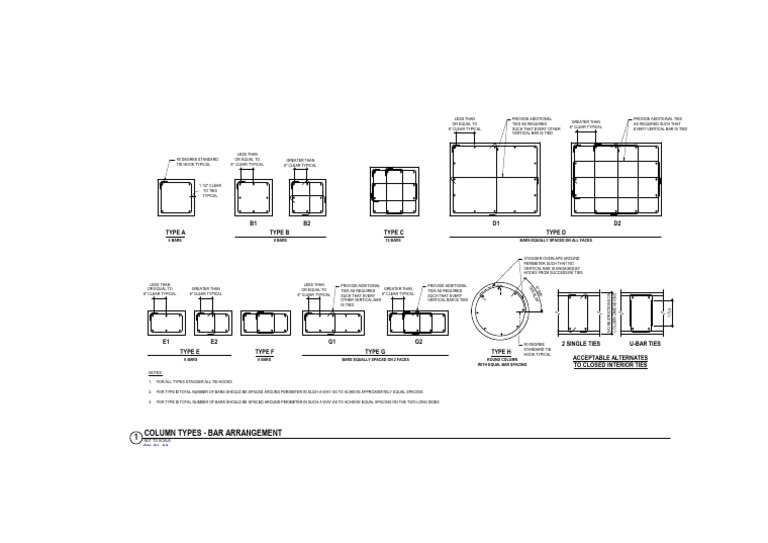 Column Tie Types and Spacing Guide | PDF