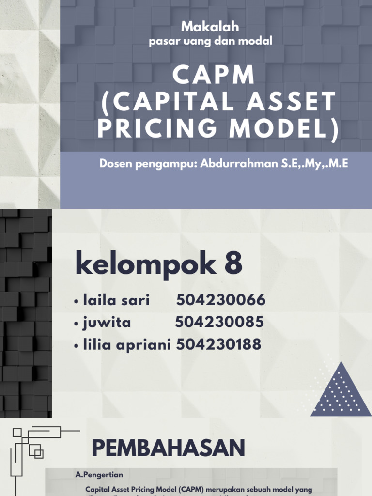 Memahami Model CAPM dan Beta | PDF