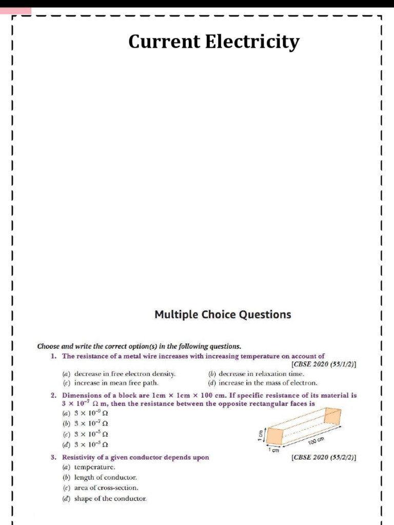 Current Electricity Pyq | PDF