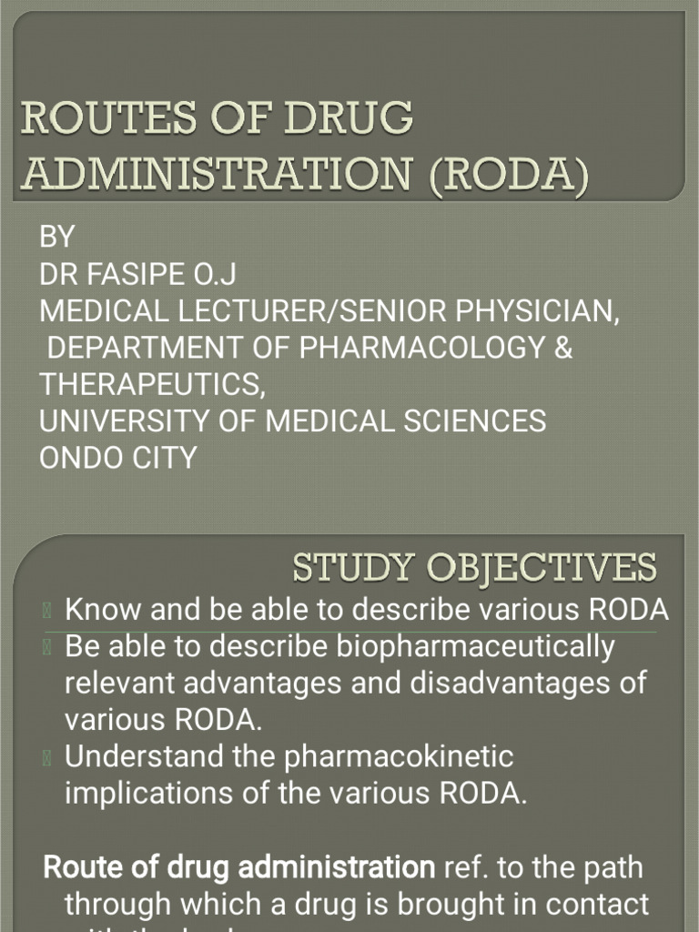 Overview of Routes of Drug Administration | PDF | Injection (Medicine ...