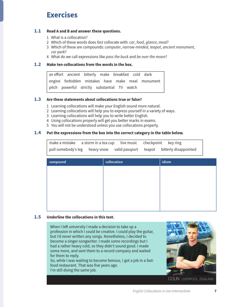 Collocations Exercises | PDF