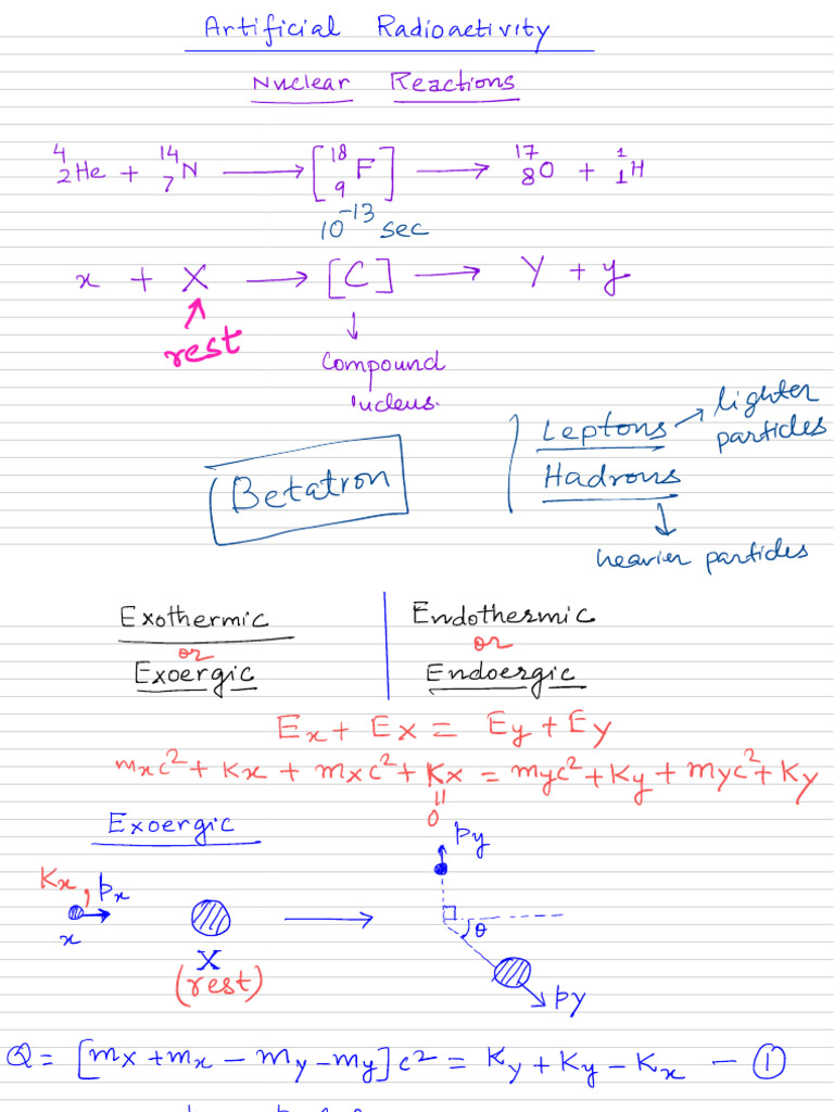 Artificial Radioactivity Nuclear Reactions 250807 065928 | PDF ...