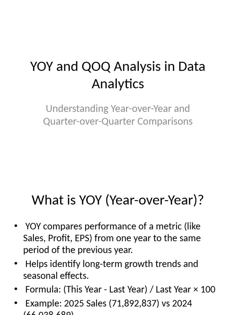 YOY vs QOQ: Key Analytics Explained | PDF