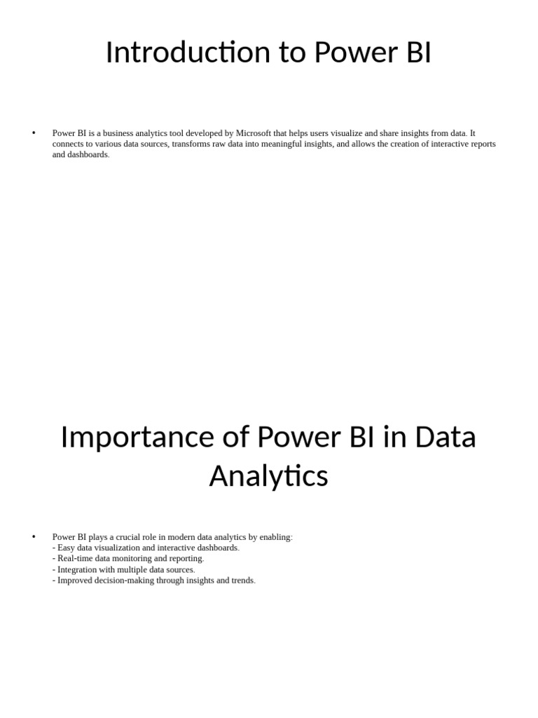 PowerBI Overview Lecture | PDF | Data Analysis | Information Technology