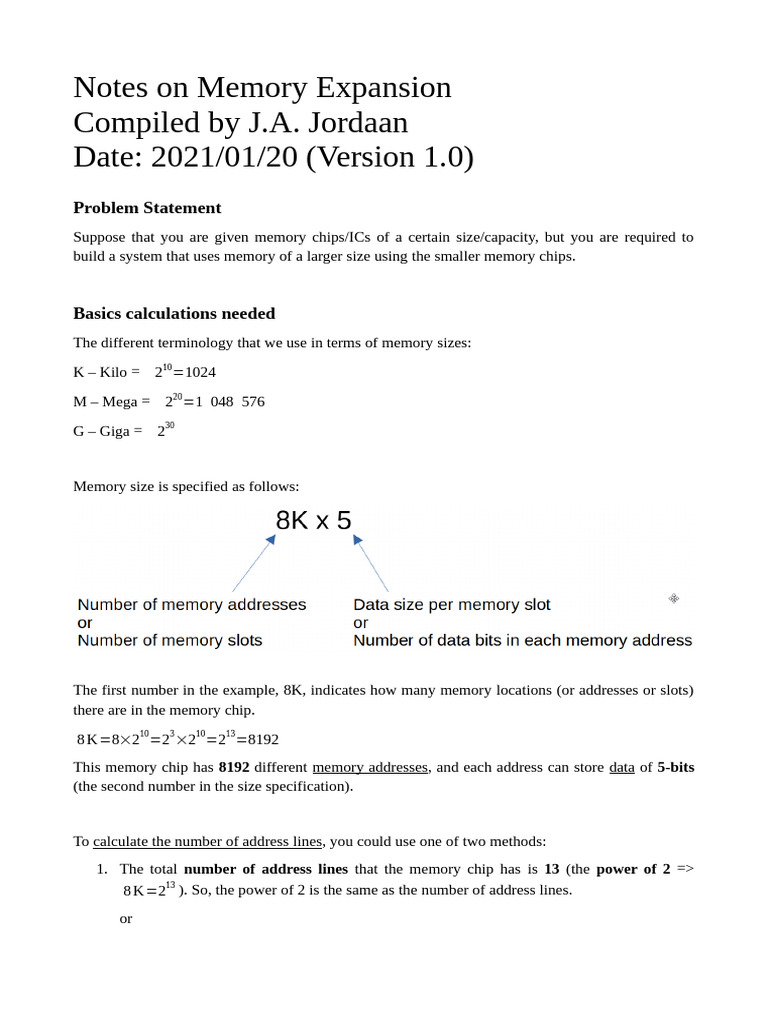 Memory Expansion Techniques in Electronics | PDF | Input/Output ...
