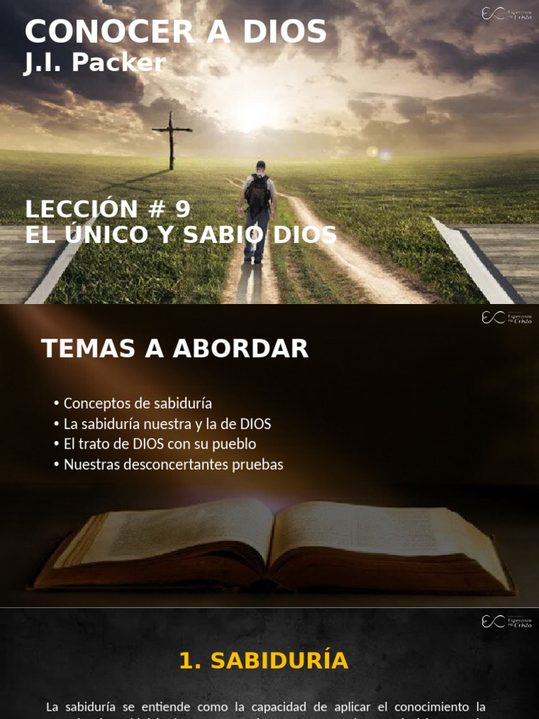 09 Conocer A Dios - El Único y Sabio Dios | PDF | Sabiduría | Abrahán