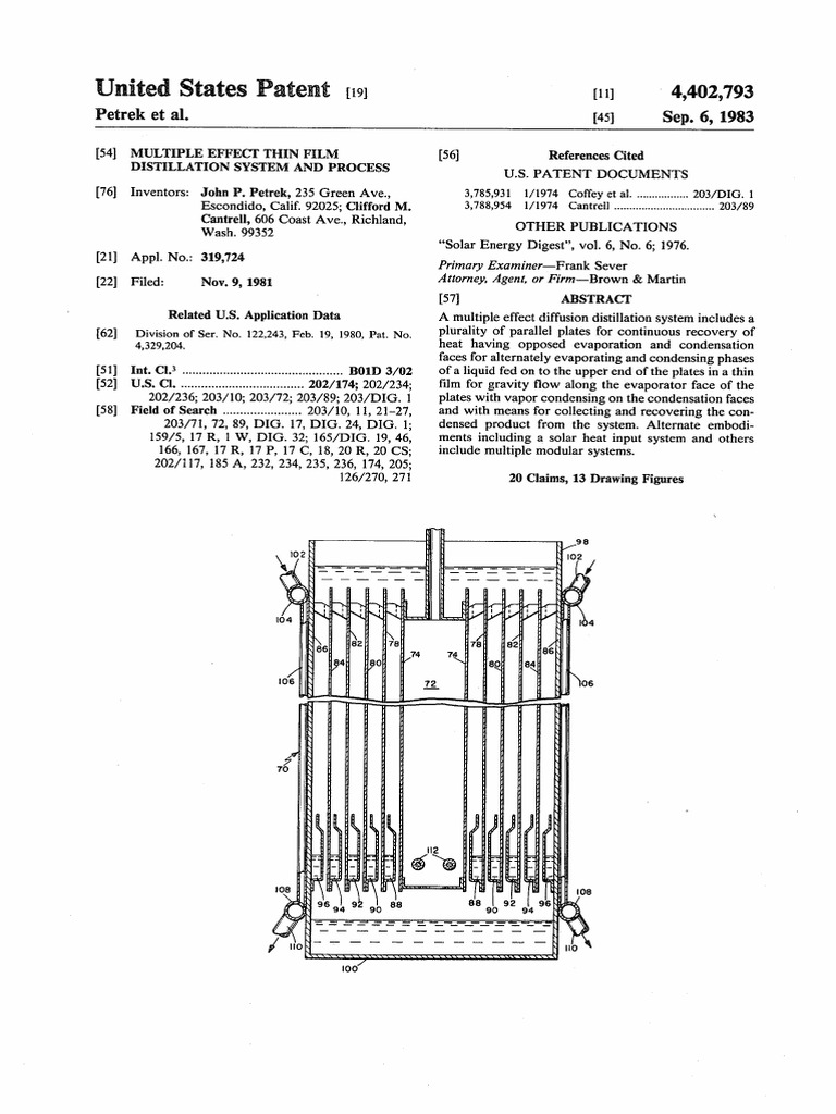 Multiple Effect Thin Film Distillation System | PDF | Distillation ...