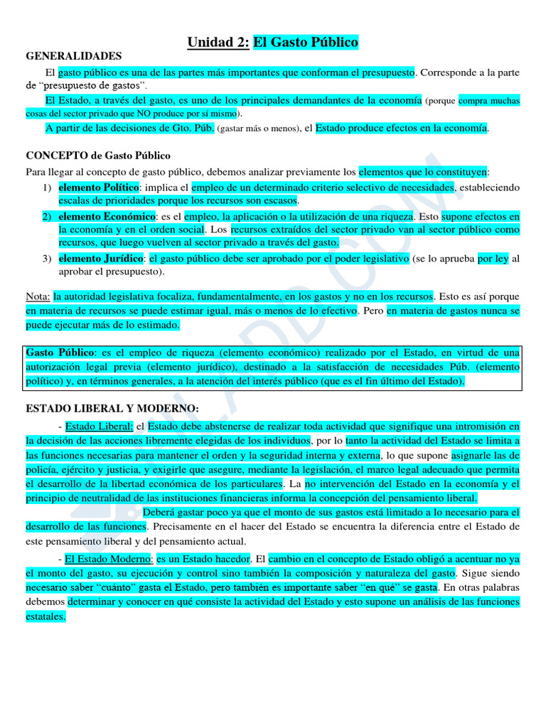 Conceptos Clave del Gasto Público | PDF | Presupuesto | Mercado (economía)