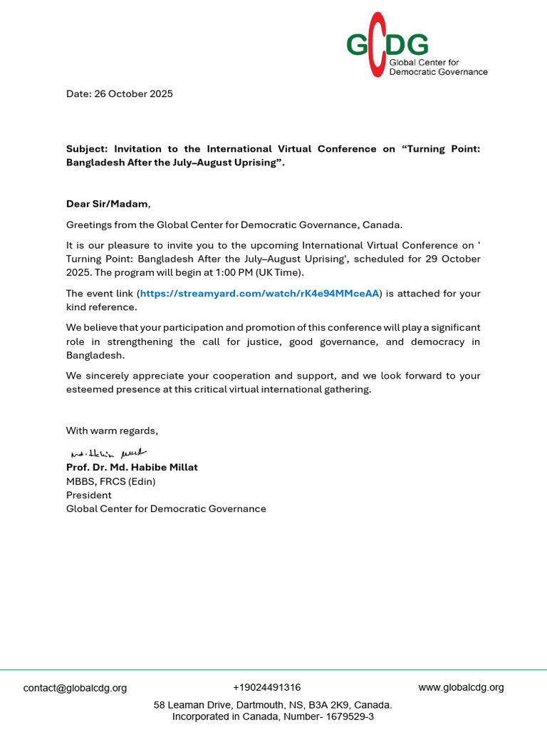 Invitation To International Virtual Conference | PDF