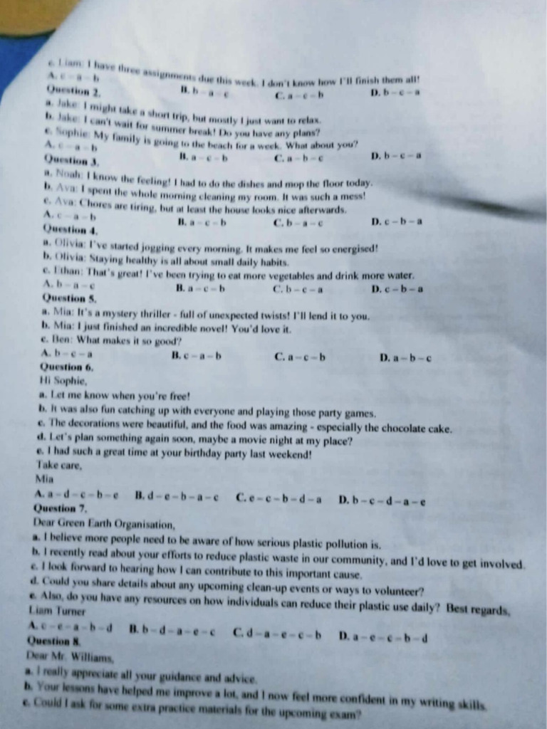 English Test Grade10 2025-2026 | PDF