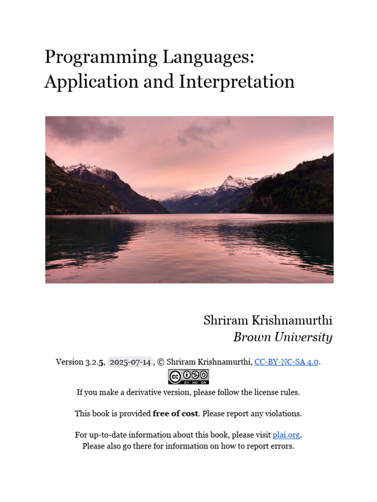 Programming Languages Application and Interpretation 3.2.5 | PDF | Compiler | Class (Computer ...