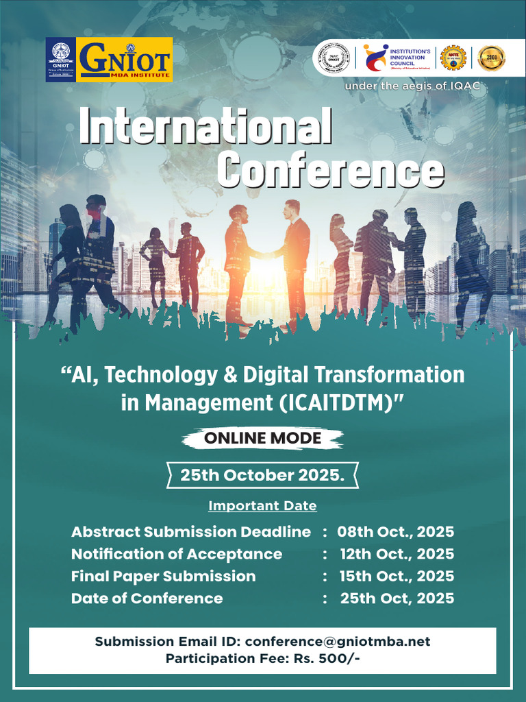 International Conference - 25th Oct 2025 | PDF | Artificial Intelligence | Intelligence (AI ...