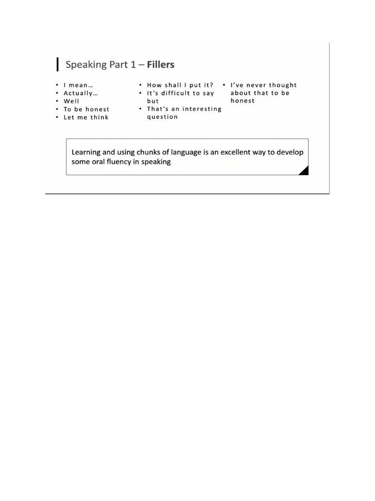 Speaking Fillers | PDF
