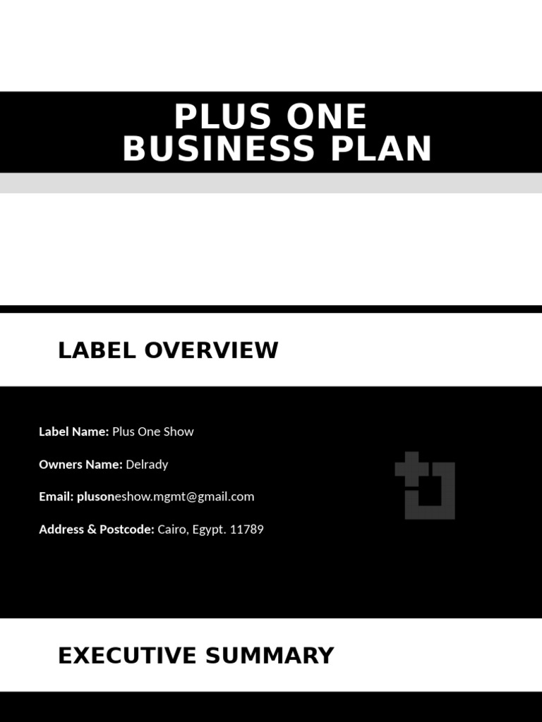 Plus One Record Label Business Plan | PDF