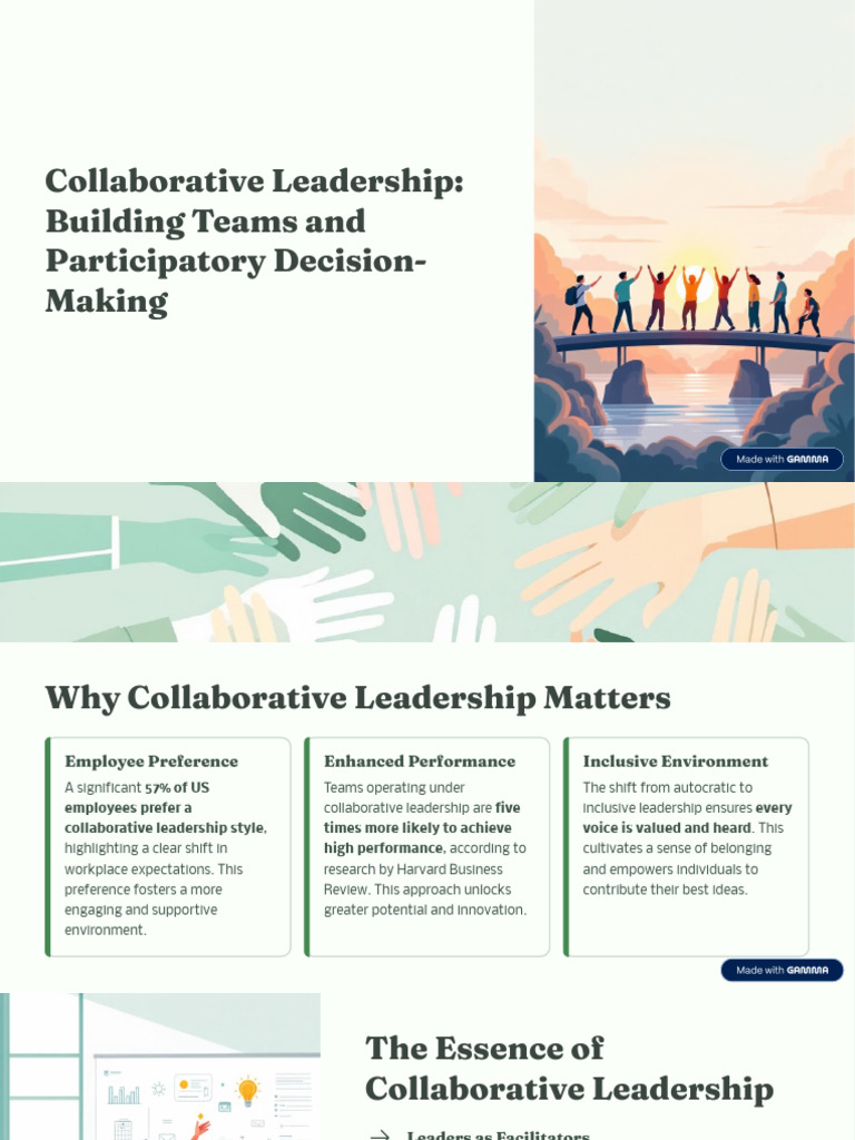 Collaborative Leadership Building Teams and Participatory Decision ...