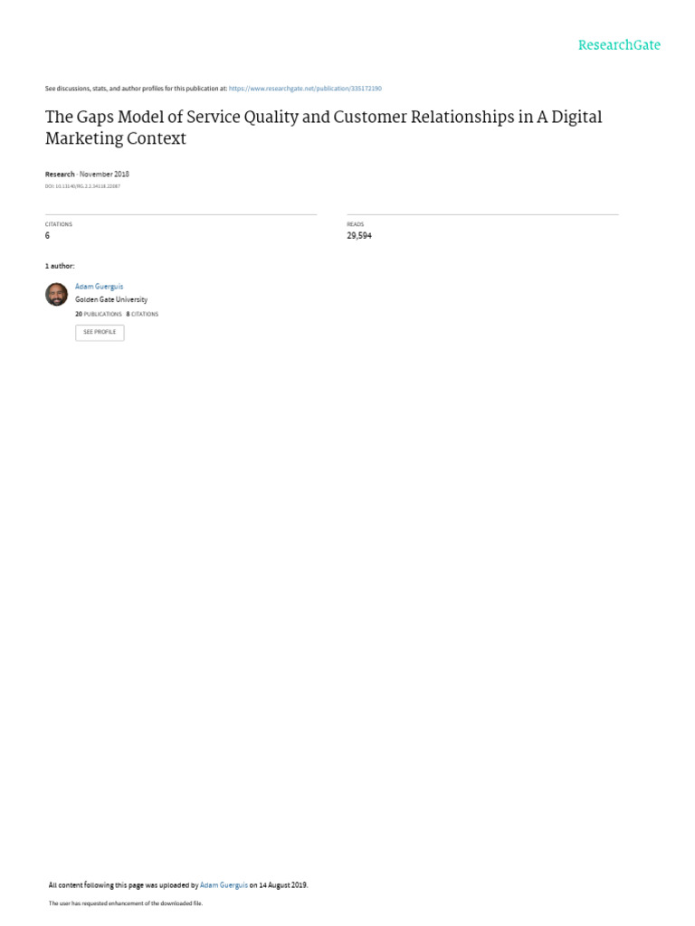 Gaps Model of Service Quality Explained | PDF | Marketing | Human ...