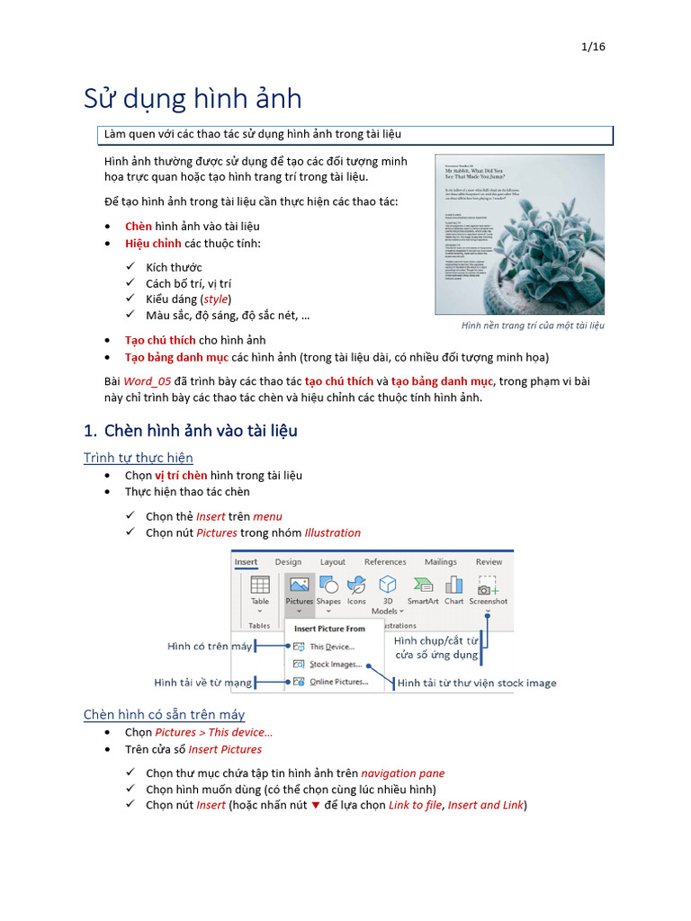 Word - 07a - Su Dung Hinh Anh | PDF