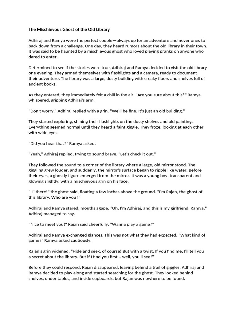 The Mischievous Ghost of The Old Library | PDF