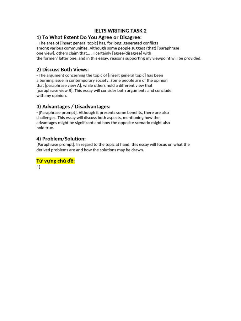 Ielts Writing Task 2 | PDF