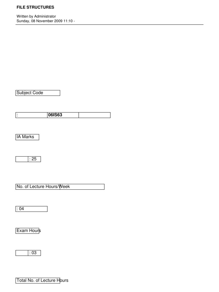 File Structures | PDF | Database Index | Computer File