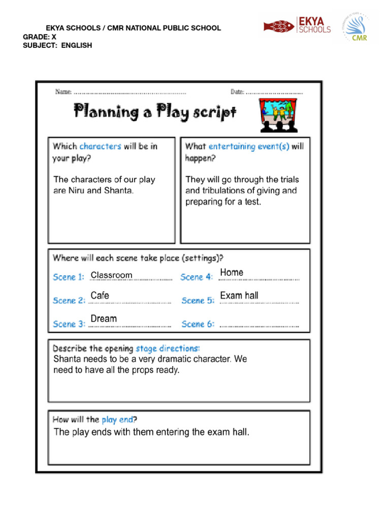 GR10 Template Play Wright Writing Project Term2 | PDF