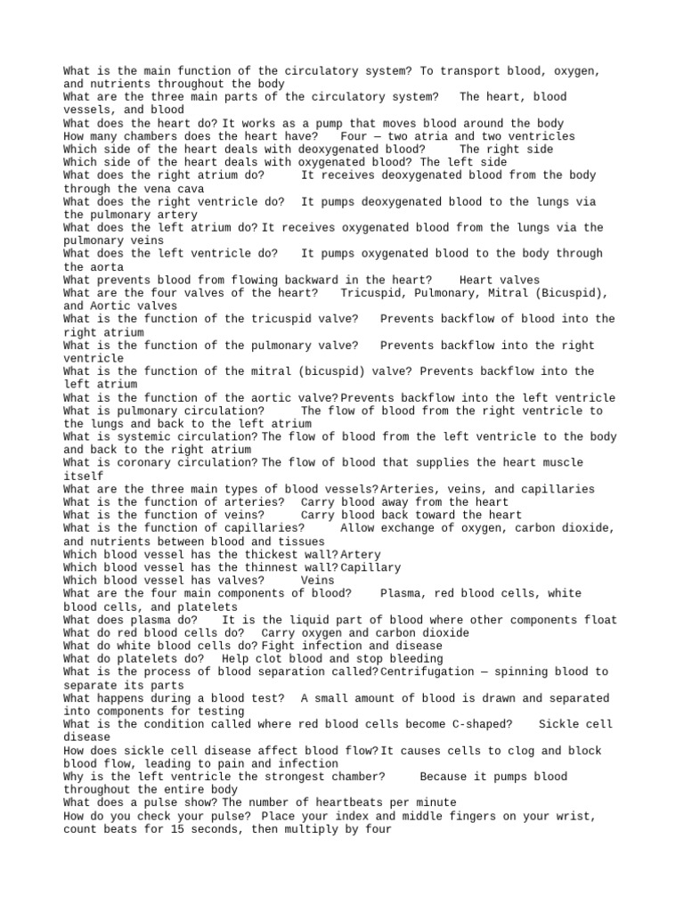 Circulatory System Flashcards | PDF | Heart Valve | Atrium (Heart)