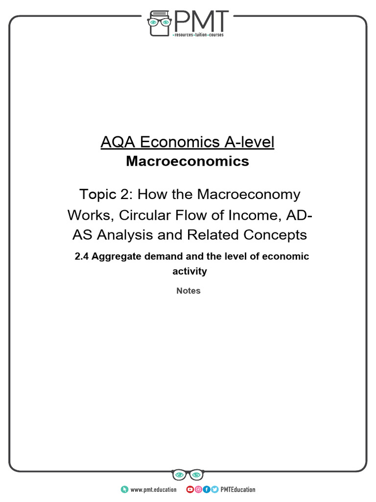 d) Aggregate Demand and the Level of Economic Activity | PDF | Fiscal ...