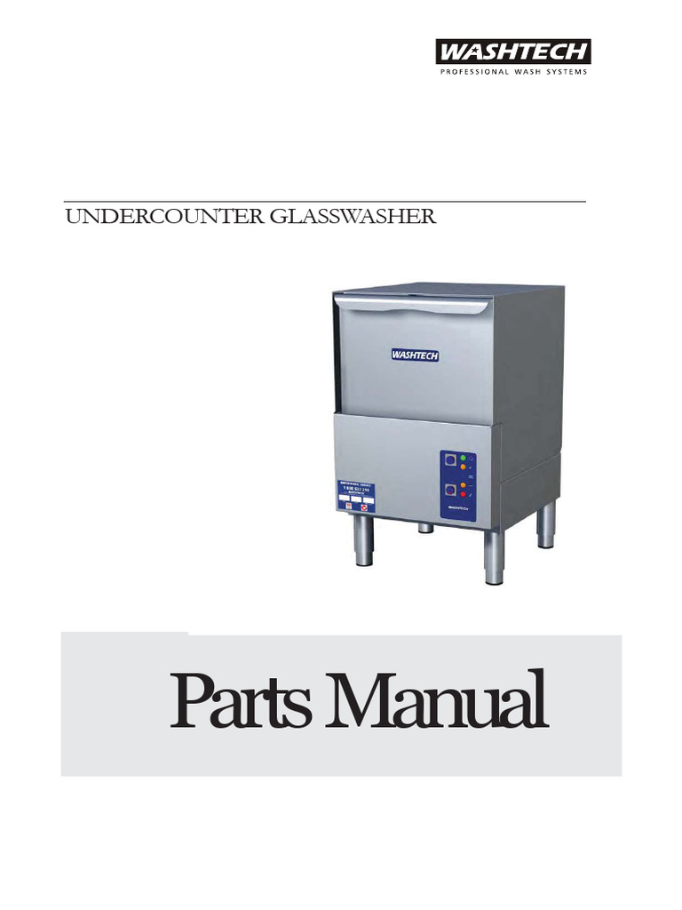 XG Undercounter Glasswasher Parts Manual | PDF | Pump | Thermostat