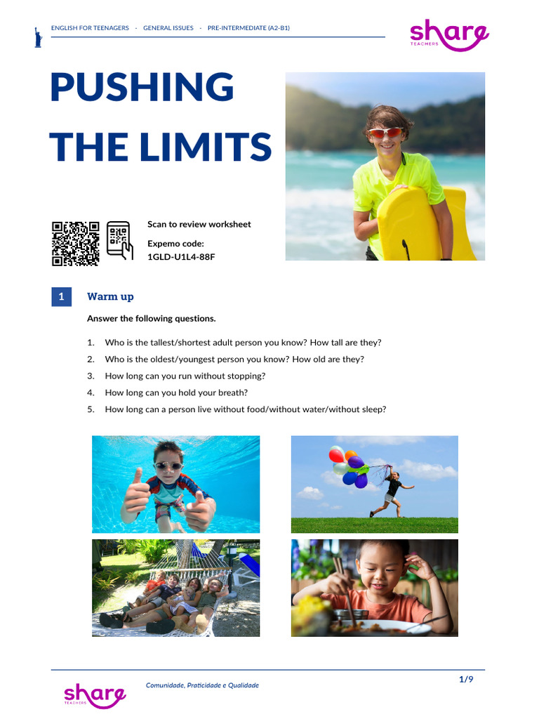 Pushing The Limits American English Student A2 B1 | PDF