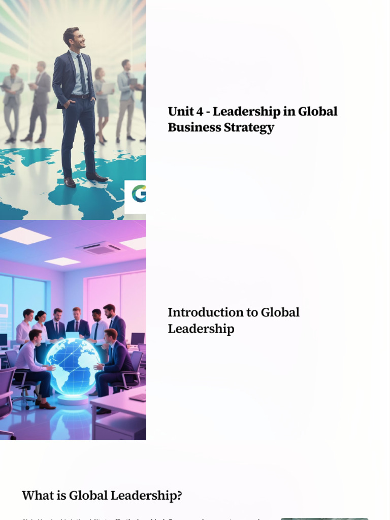 Global Leadership in Business Strategy | PDF | Pepsi Co | Leadership
