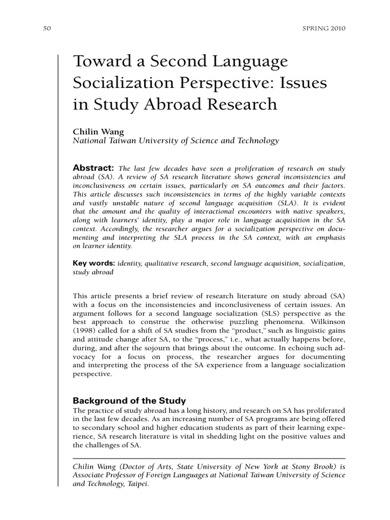 LAII Task 1 Compulsory Reading Wang 2010 | PDF | Second Language Acquisition | Second Language