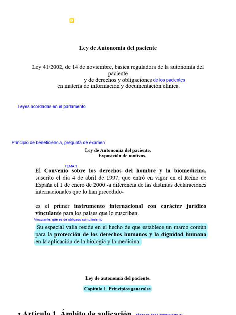 4.ley de Autonomía Del Paciente | PDF | Historial médico ...