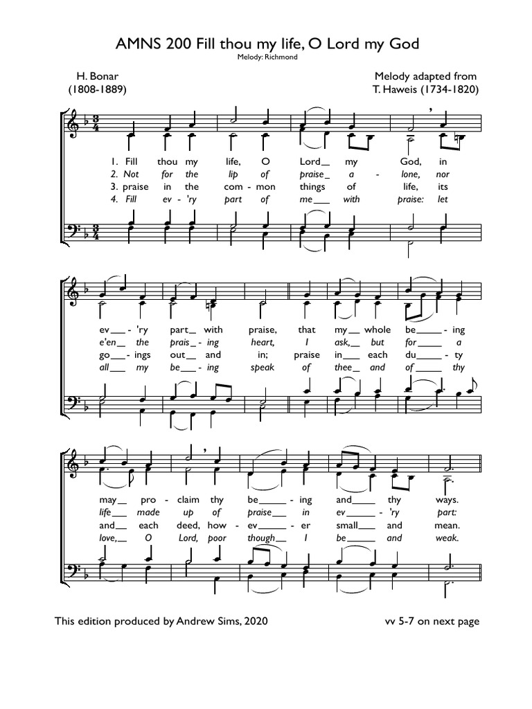 Fill Thou My Life Zetting | PDF