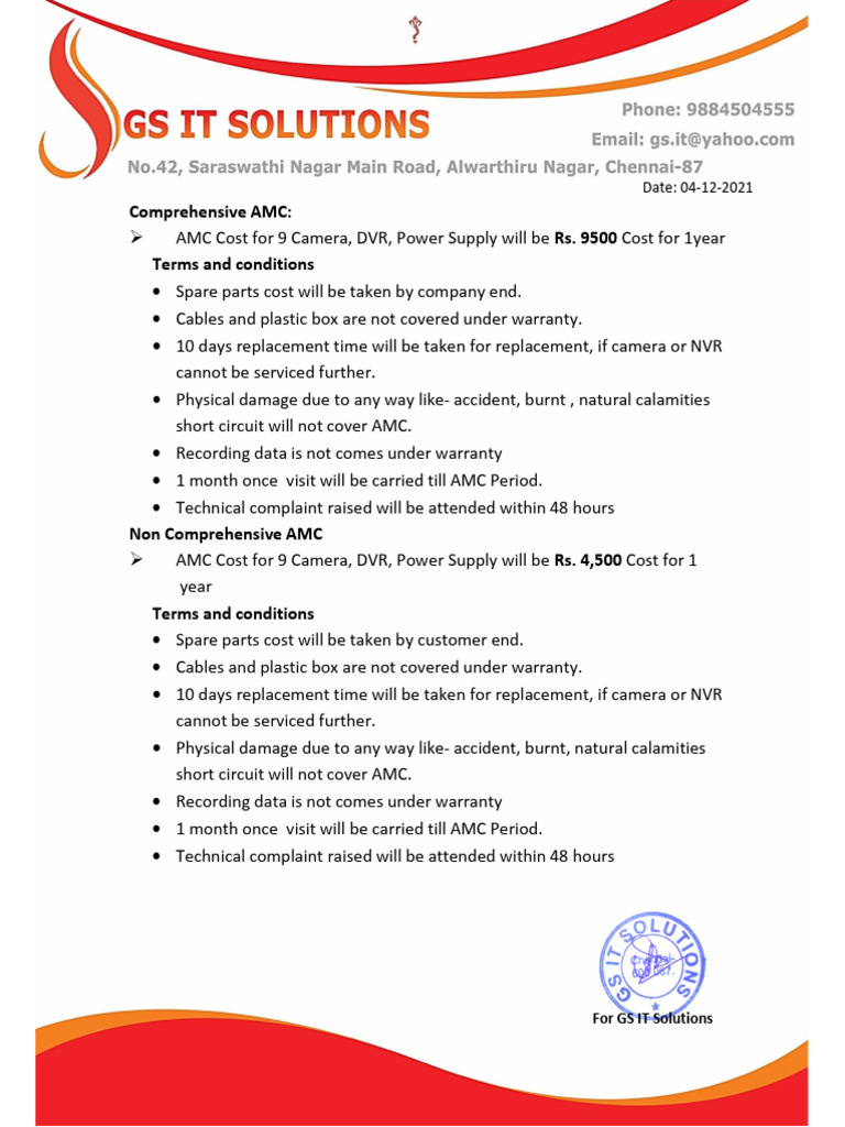 AMC Contract | PDF