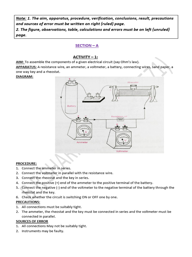 Activity ph 12 (2025 - 26) | PDF | Series And Parallel Circuits | Optics
