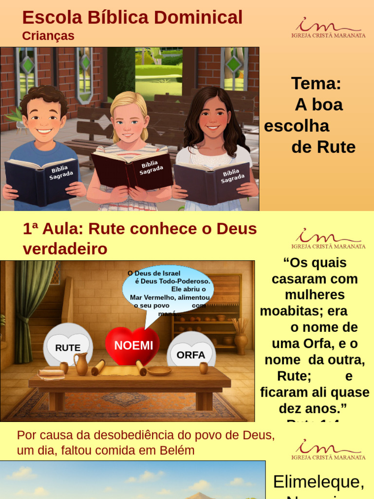 1a Aula - Slides - CRI - A Boa Escolha de Rute - Rute Conhece o Deus Verdadeiro - Novembro 2025 ...