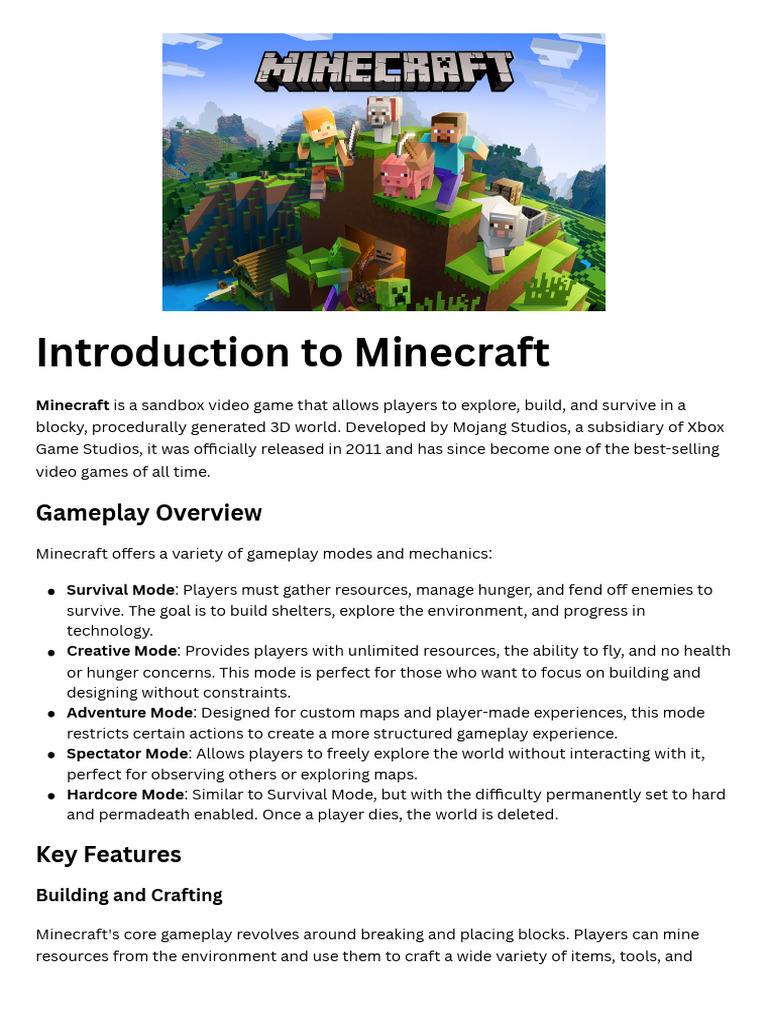 Introduction To Minecraft | PDF