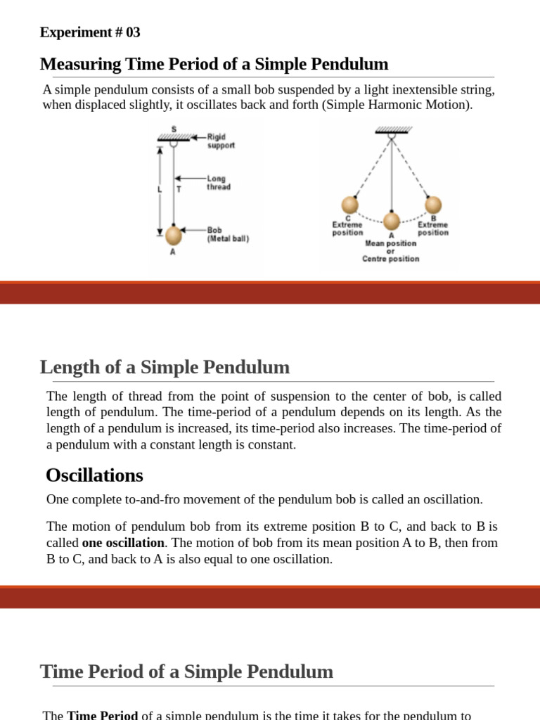 Simple Pendulum Time Period Experiment | PDF | Pendulum | Oscillation