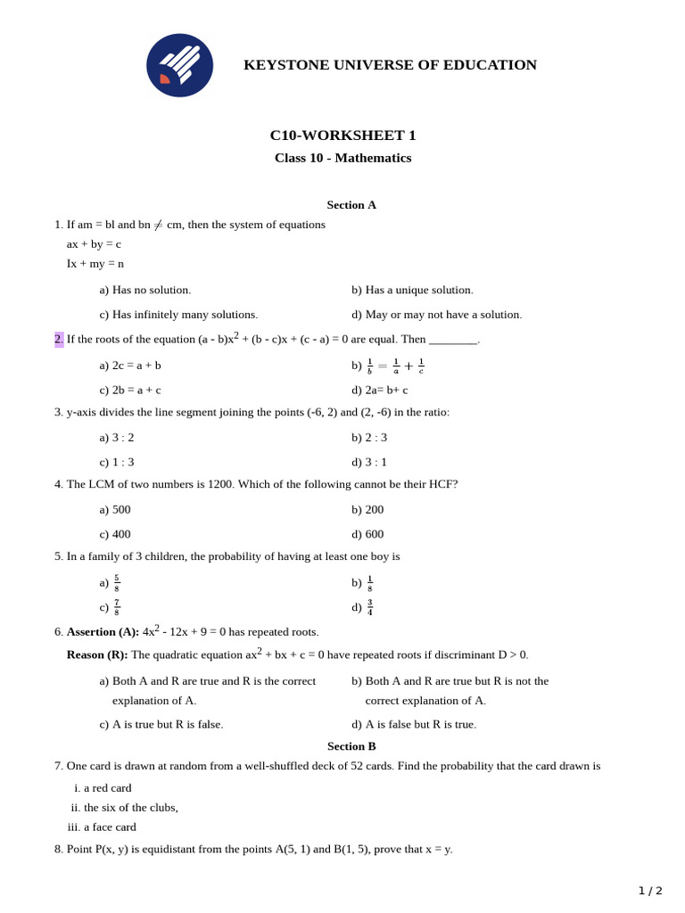 maths kws 1 | PDF | Bus | Mathematics