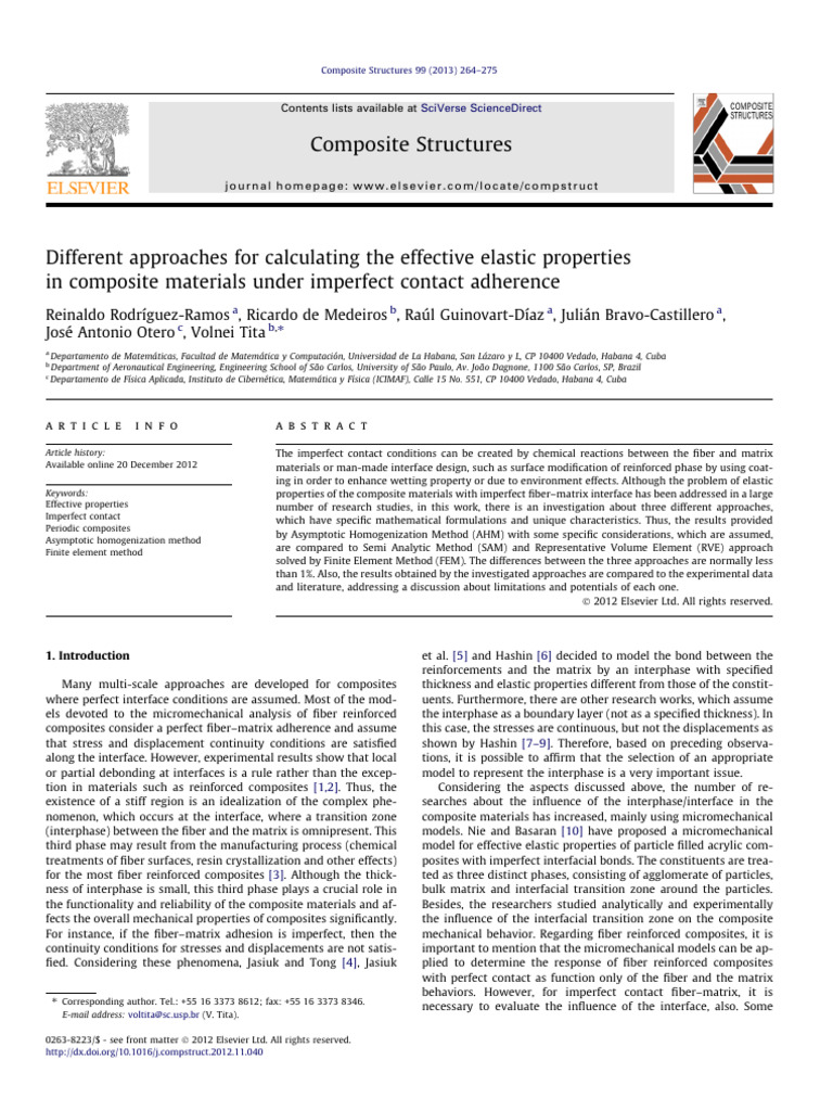Effective Elastic Properties in Composites | PDF | Finite Element ...