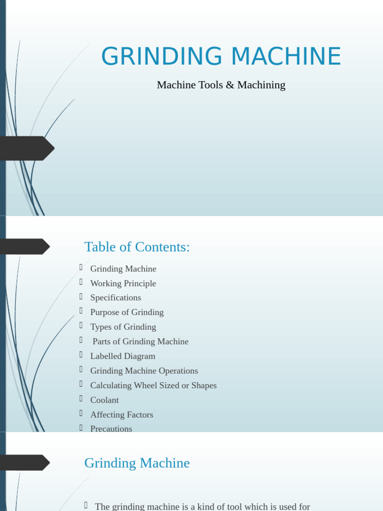 Grinding Machine | PDF | Grinding (Abrasive Cutting) | Abrasive