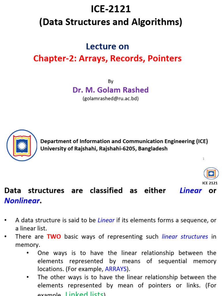 2 - Arrays, Records Pointer | PDF | Pointer (Computer Programming) | Computer Programming