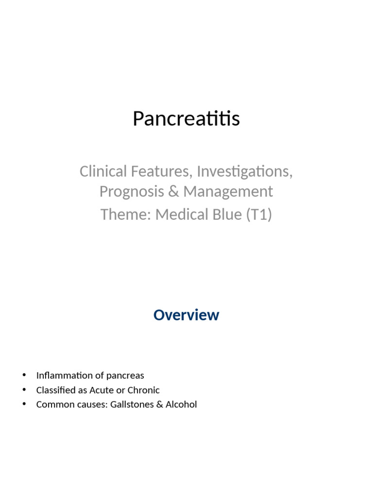 Pancreatitis T1 Theme Basic | PDF