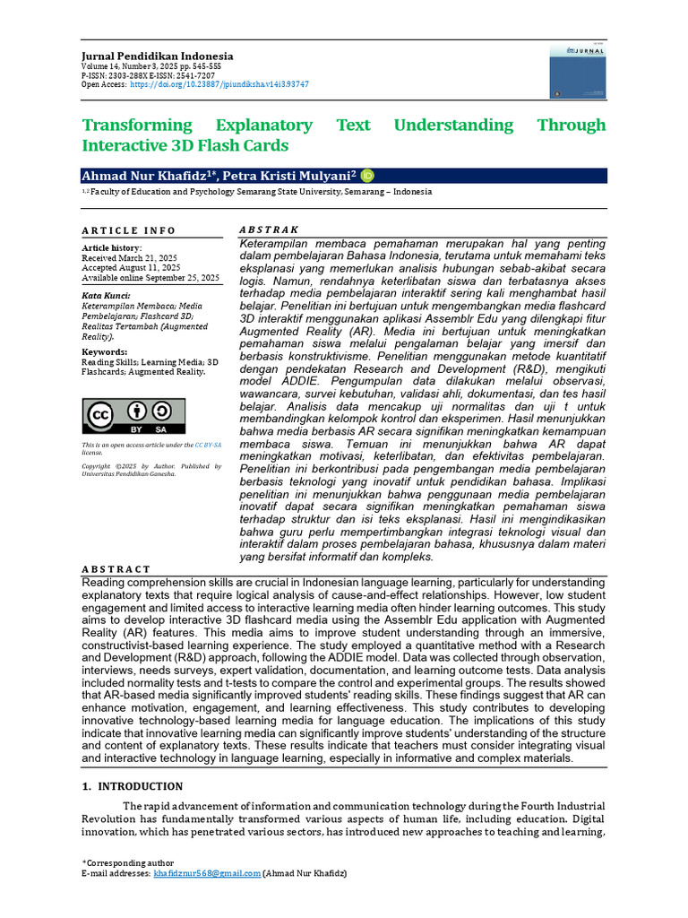 Transforming Explanatory Text Understanding Through Interactive 3D ...