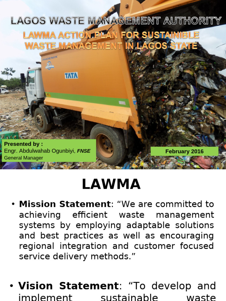 Lawma Action Plan for Sustainible Waste Management in Lagos State(1 ...