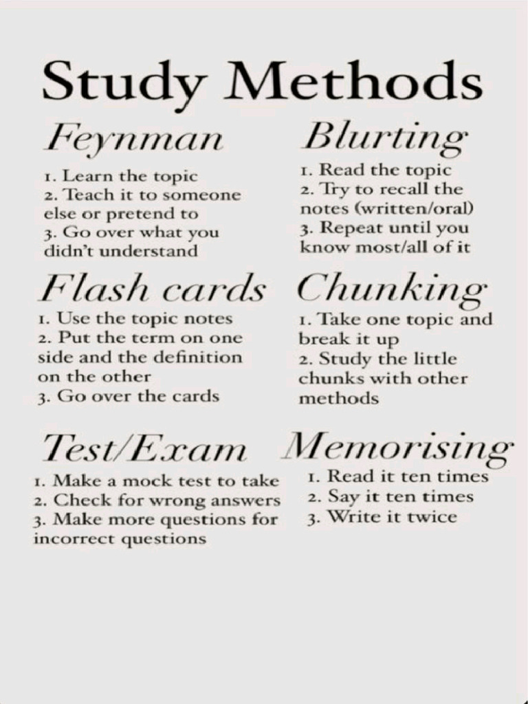 Studying Methods | PDF