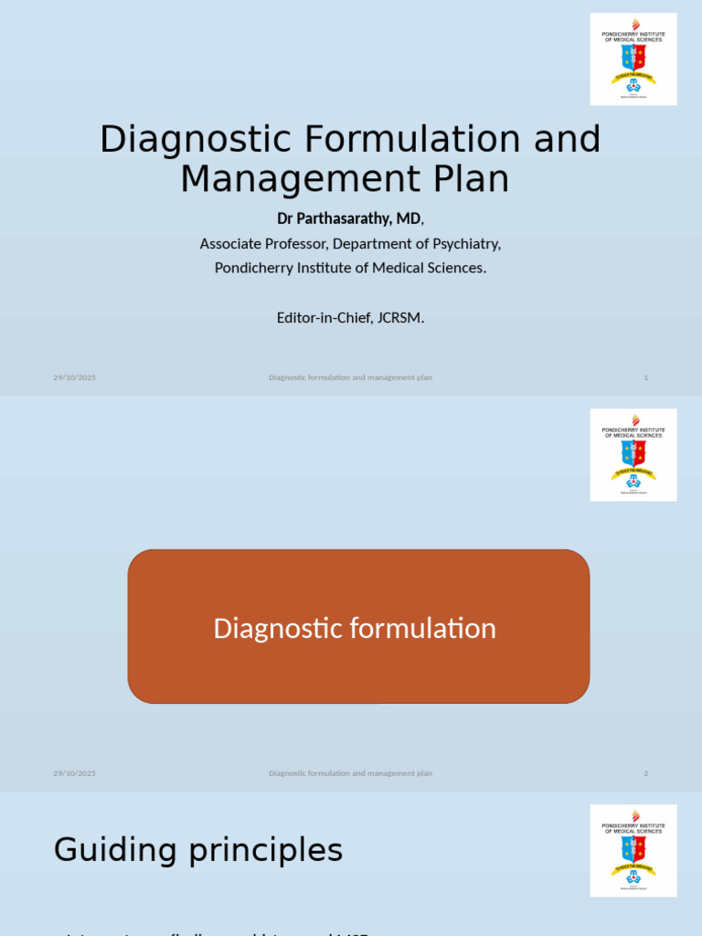 Diagnostic Formulation & Management Guide | PDF | Psychosis | Bipolar ...