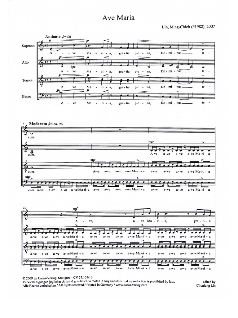 2 - Ave Maria, Lin, Ming-Chieh | PDF