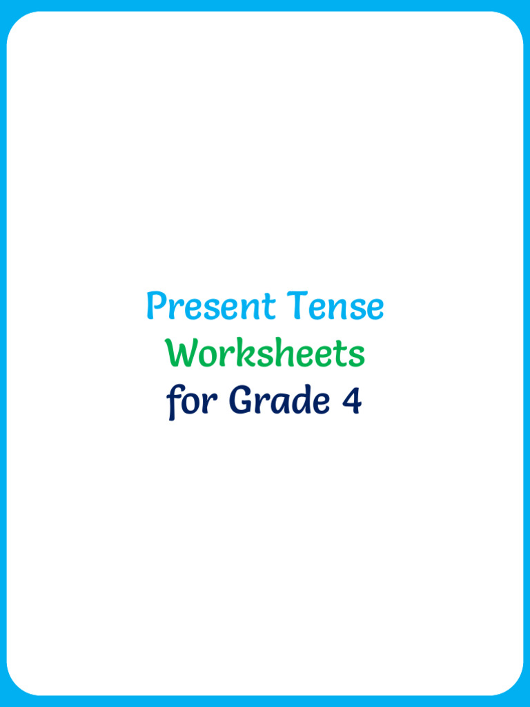 Present Tense Verb Worksheets | PDF